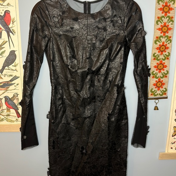 BCBGMaxAzria | Dresses | Nwt Bcbgmaxazria Jillea Dress Black With 3d ...